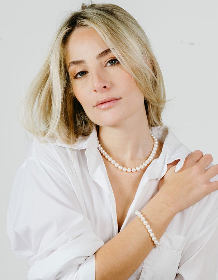 Infinity Pearl Necklace 8mm Vivi Jewellery